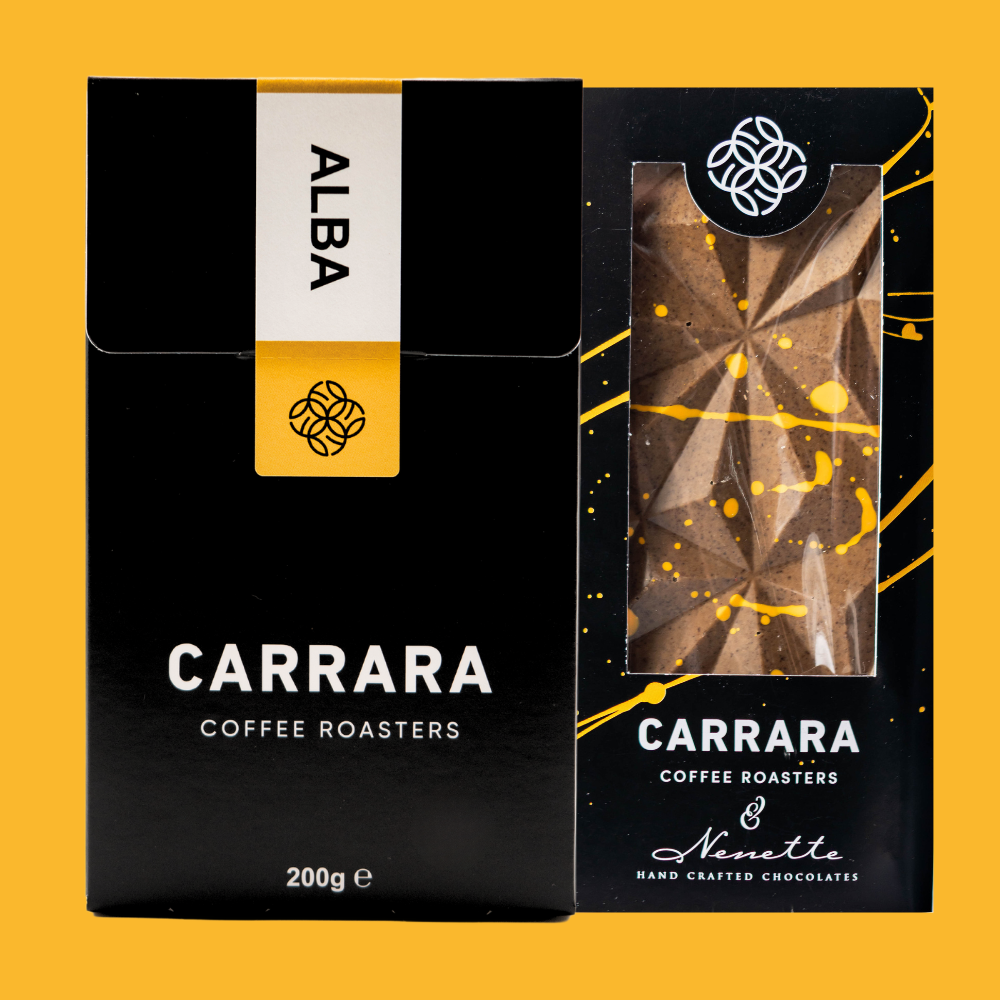 Alba Coffee & White Chocolate Indulgence Bundle – Carrara Coffee Roasters